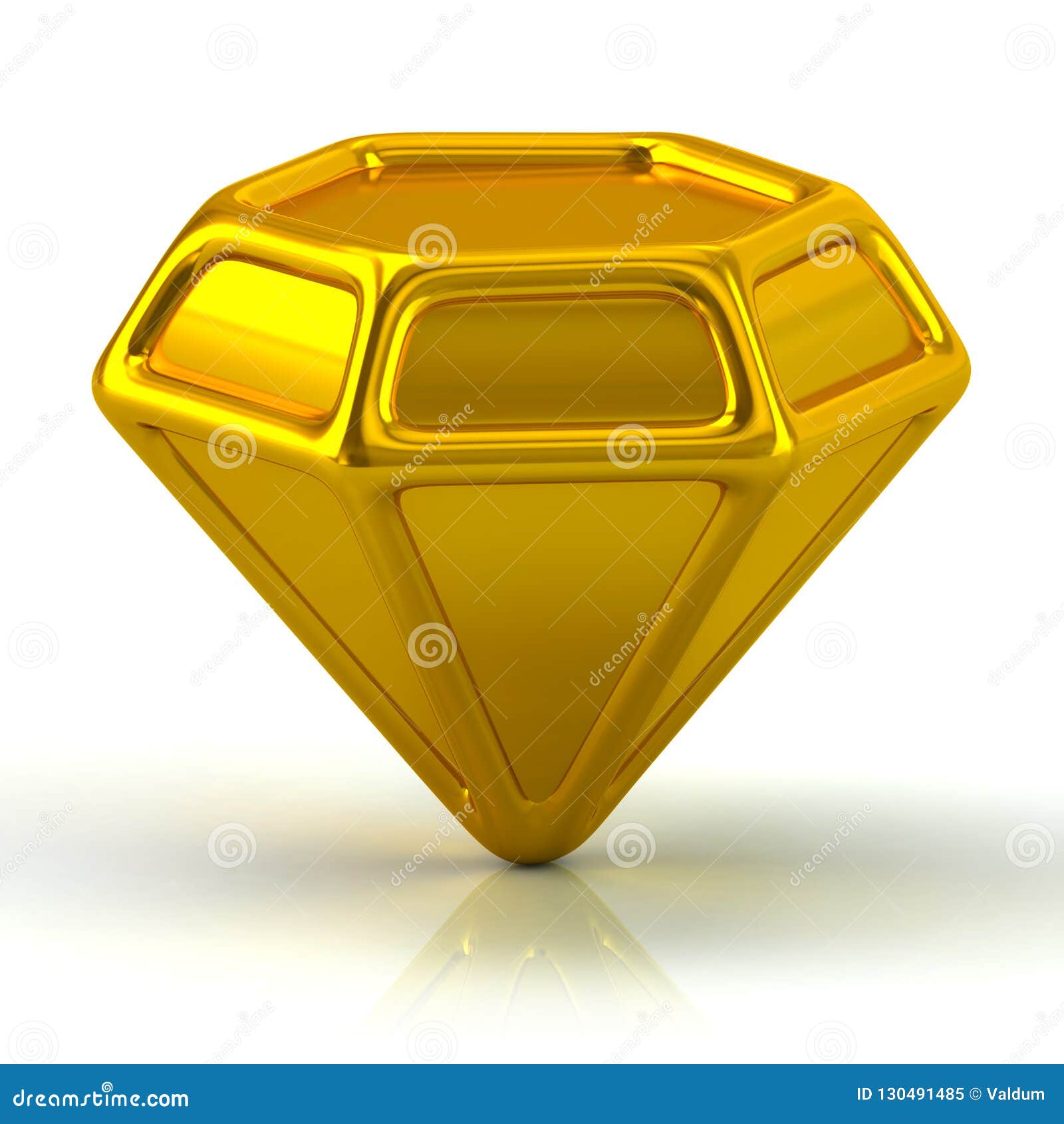 Golden Gem Icon 3d Illustration Stock Illustration - Illustration of ...