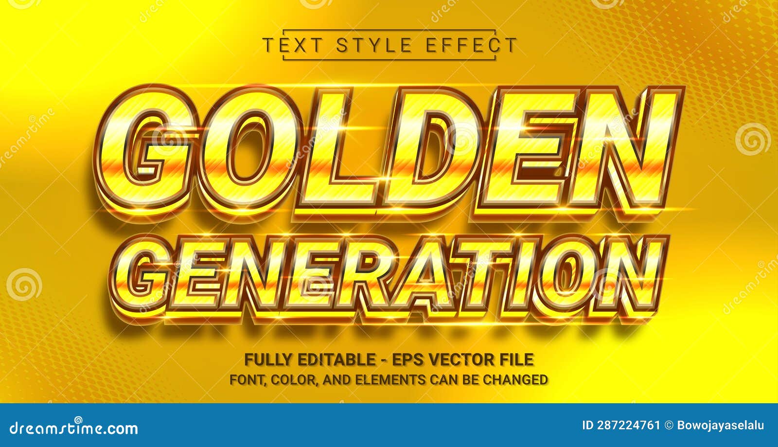 Golden Generation Text Style Effect. Editable Graphic Text Template ...