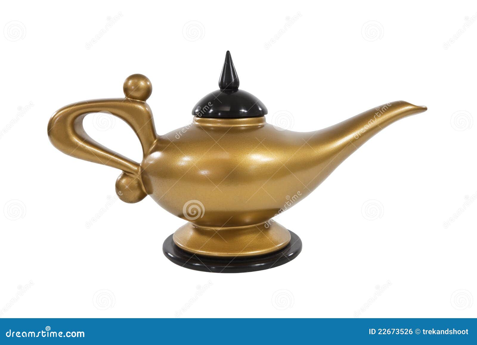 Golden Genie Lamp Isolated stock photo. Image of aladdin - 22673526