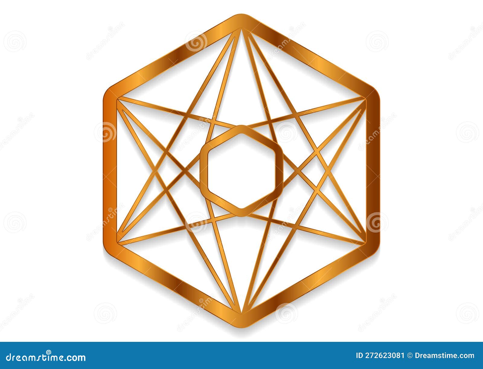 Golden Geometric Hexagonal Pattern Abstract Tech Background Stock ...