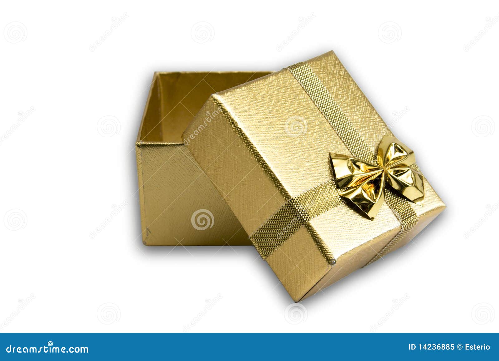 Golden gift box stock image. Image of open, wrapped, christmas - 14236885