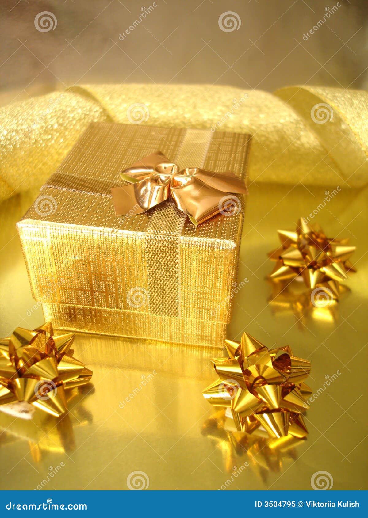 Golden gift box stock image. Image of background, gold - 3504795