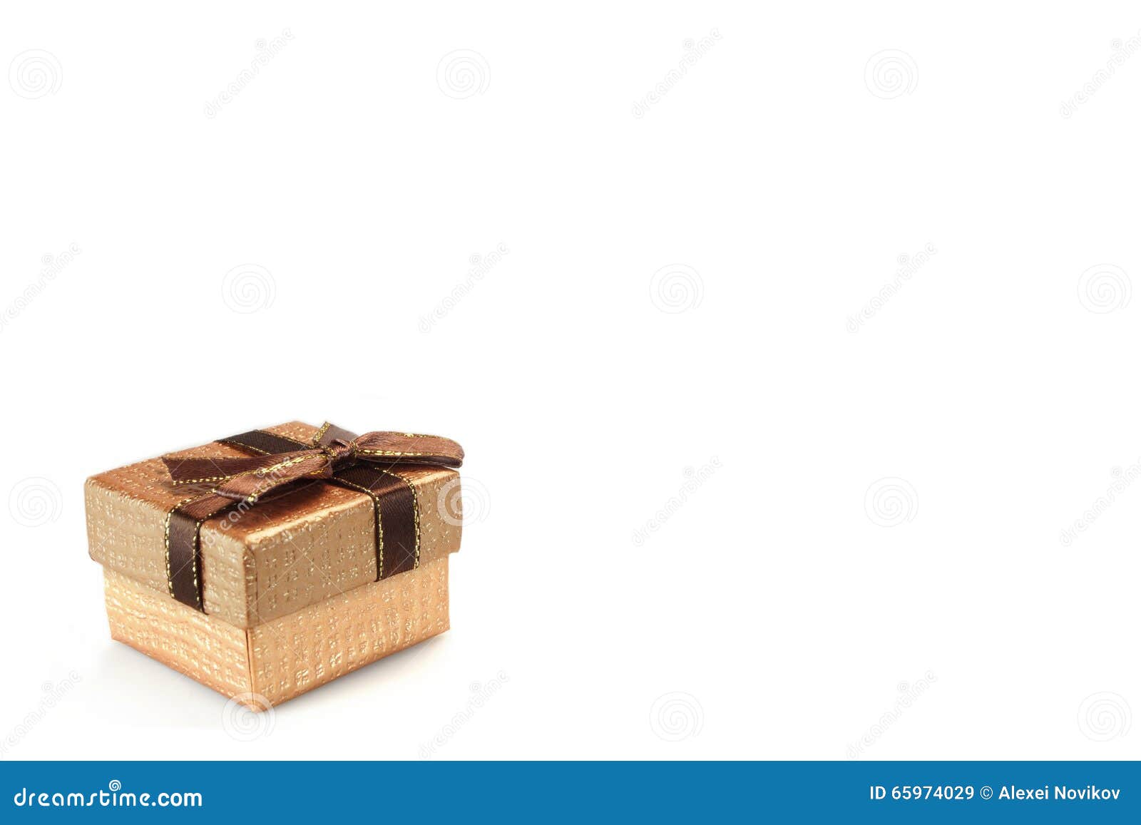 Golden Gift Box with Dotted Pattern Isolated on White Background Stock ...