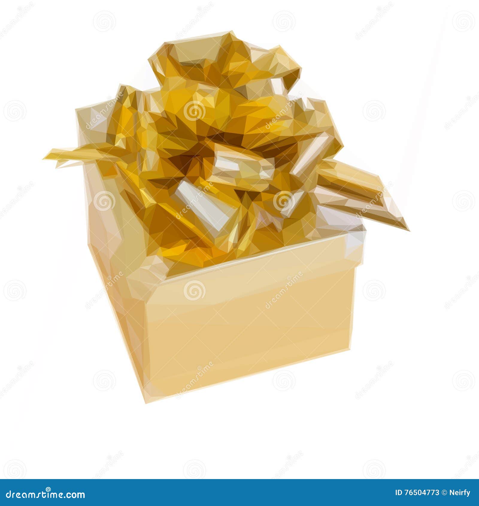 Golden gift box stock vector. Illustration of card, greeting - 76504773