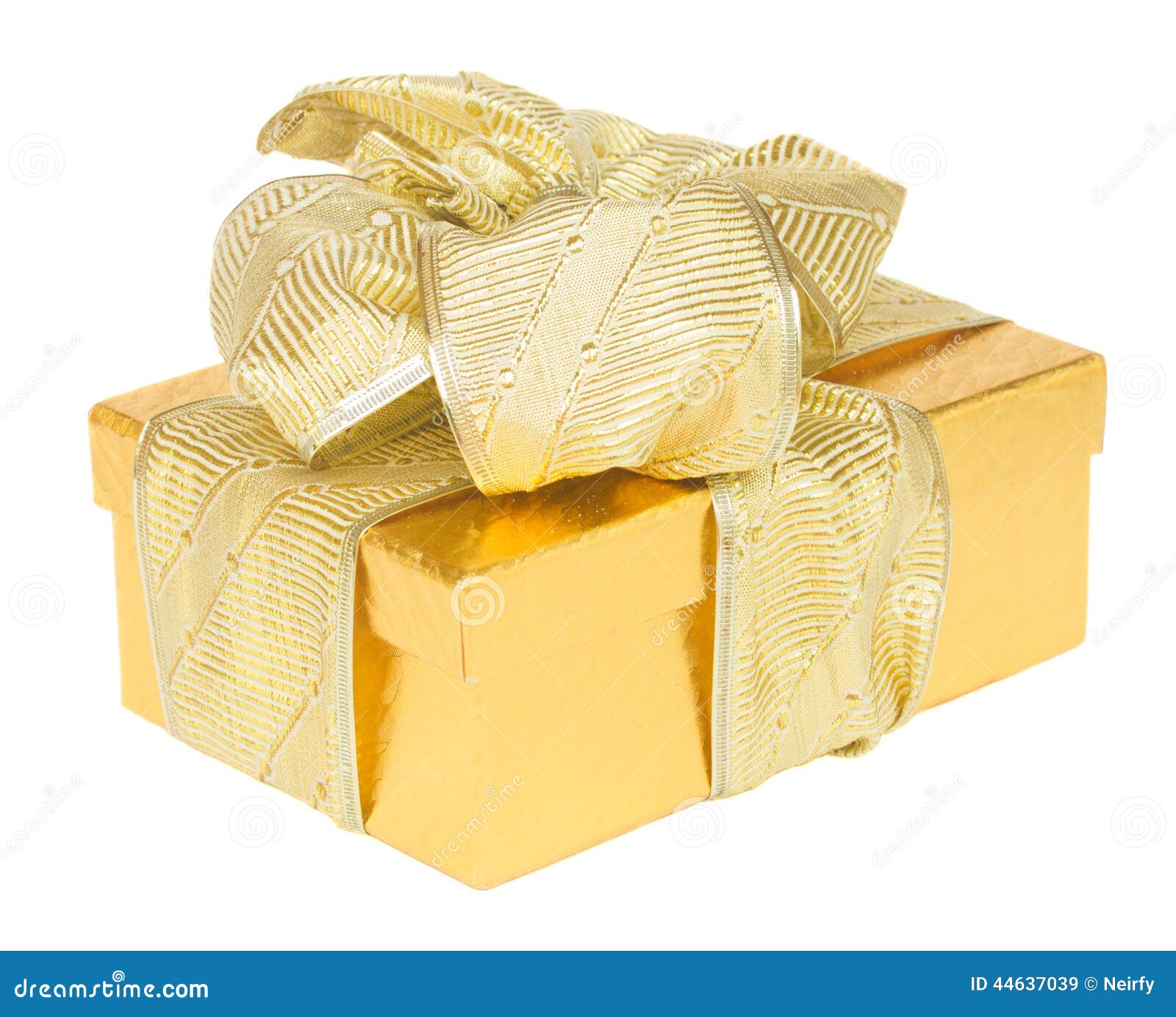 Golden gift box stock image. Image of paper, anniversary - 44637039