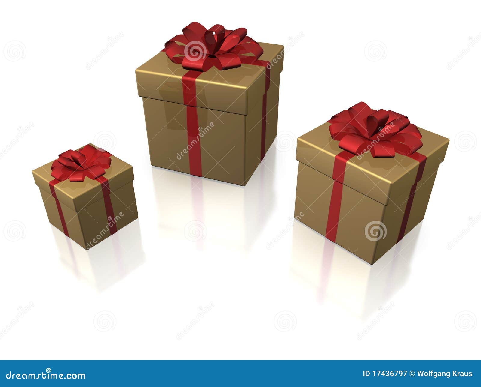 Golden Gift Boxes, Isolated Stock Illustration - Illustration of ...
