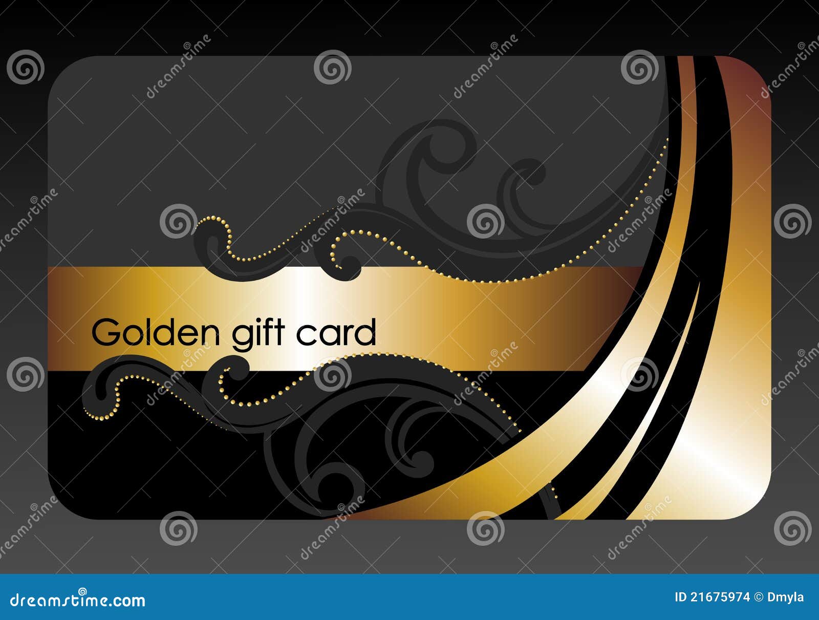 Golden gift card stock vector. Illustration of abstract - 21675974