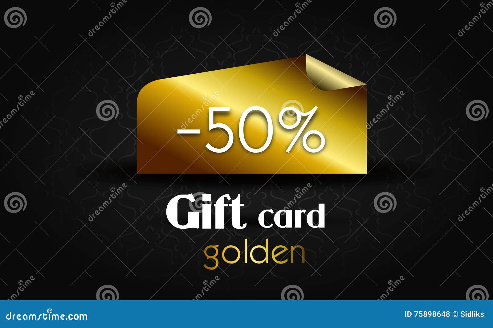 Golden gift card stock illustration. Illustration of present - 75898648