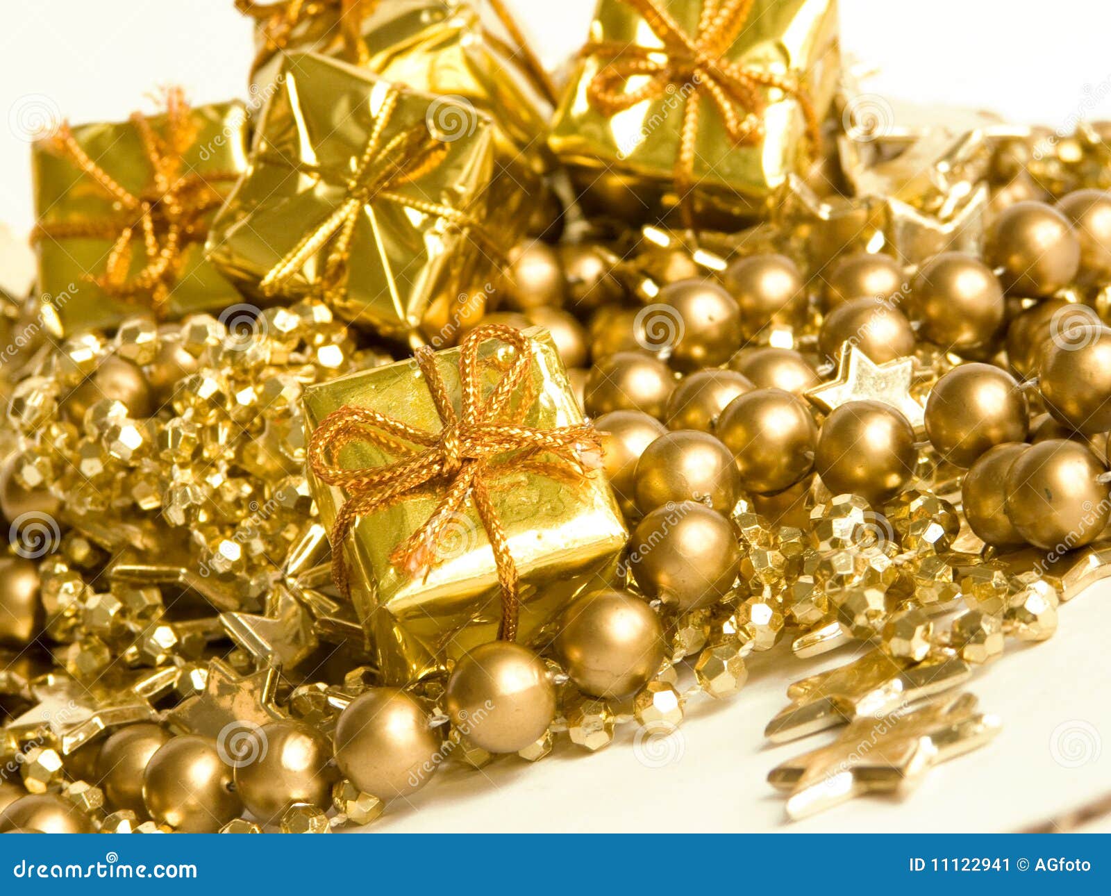Golden gifts stock image. Image of decorative, packing - 11122941
