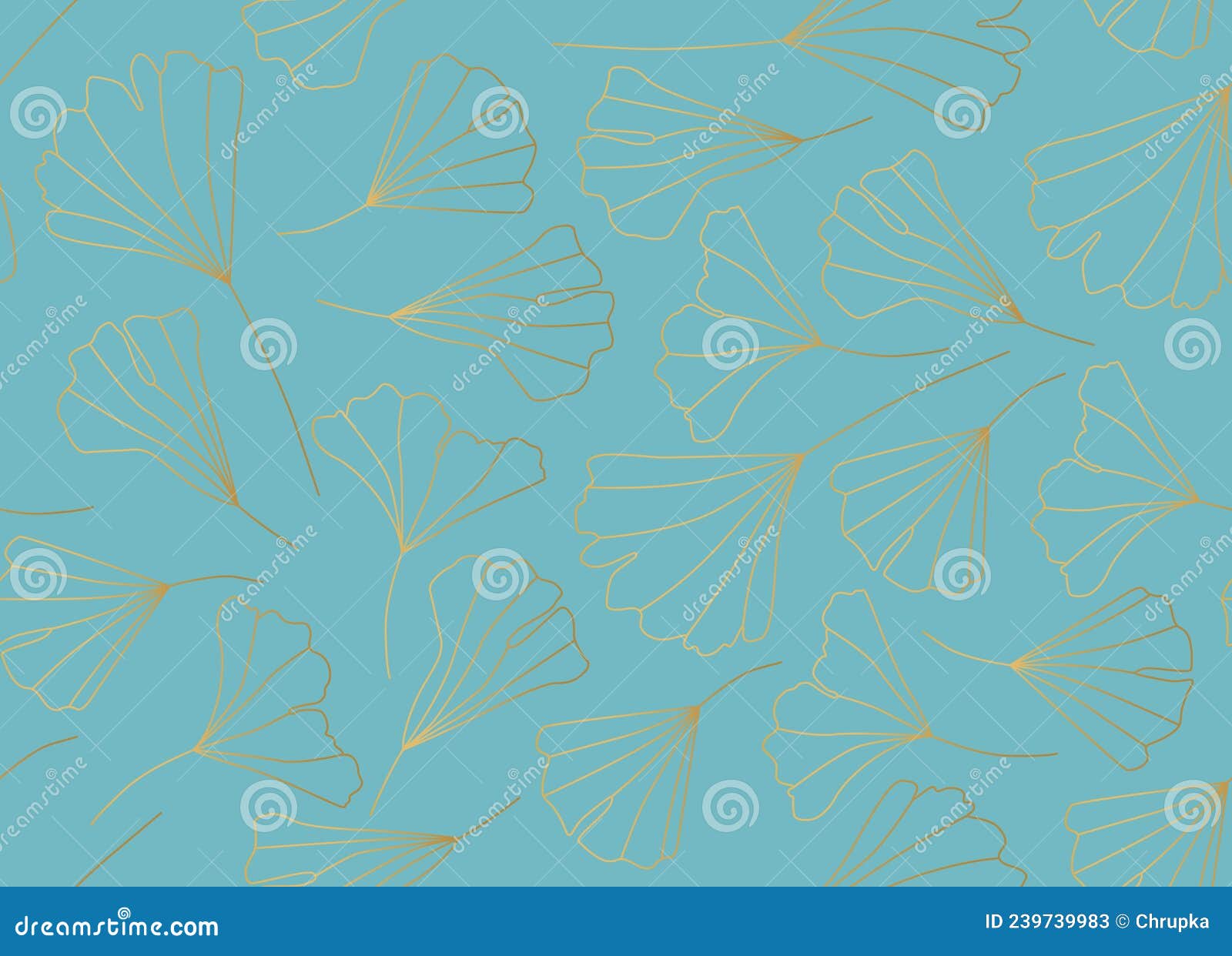 Golden Gingko Leaves Seamless Pattern Stock Vector - Illustration of ...