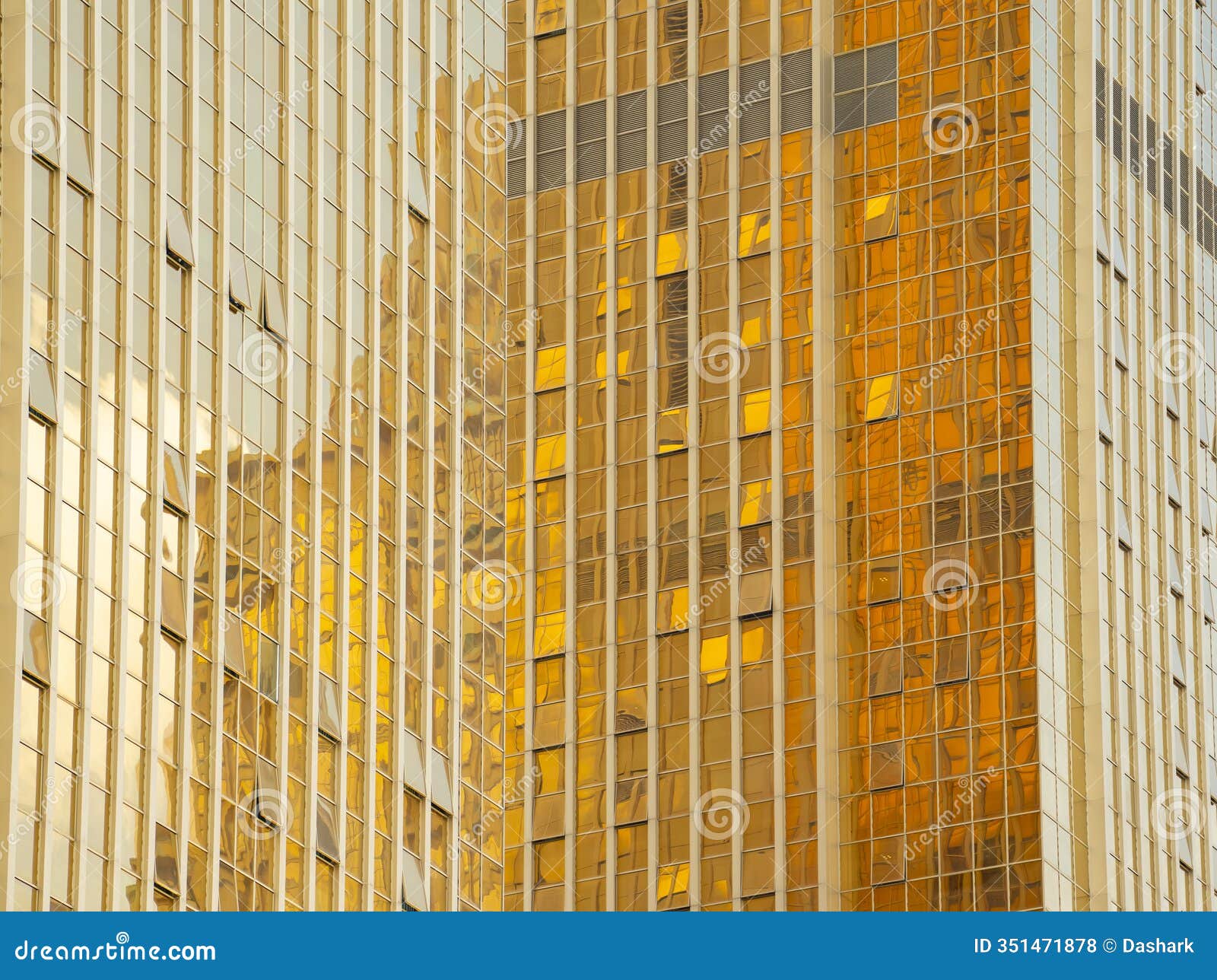 Golden Glass Windows Insulation Modern Building Facade Stock Photo ...