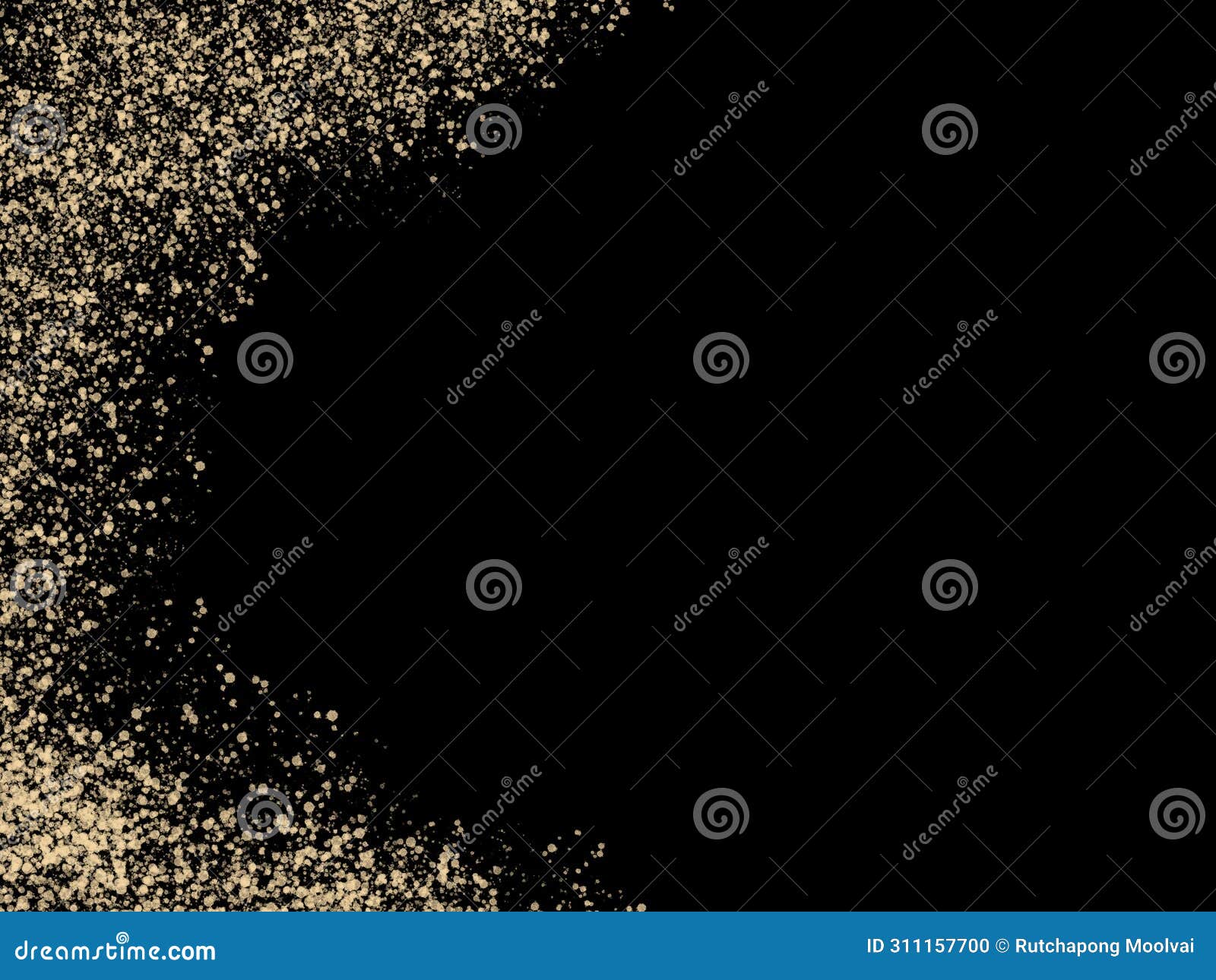 Golden Glitter Background Frame,border. Falling Gold Glitter Seamless ...