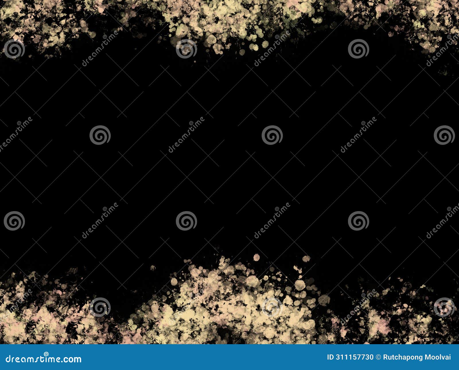 Golden Glitter Background Frame,border. Falling Gold Glitter Seamless ...