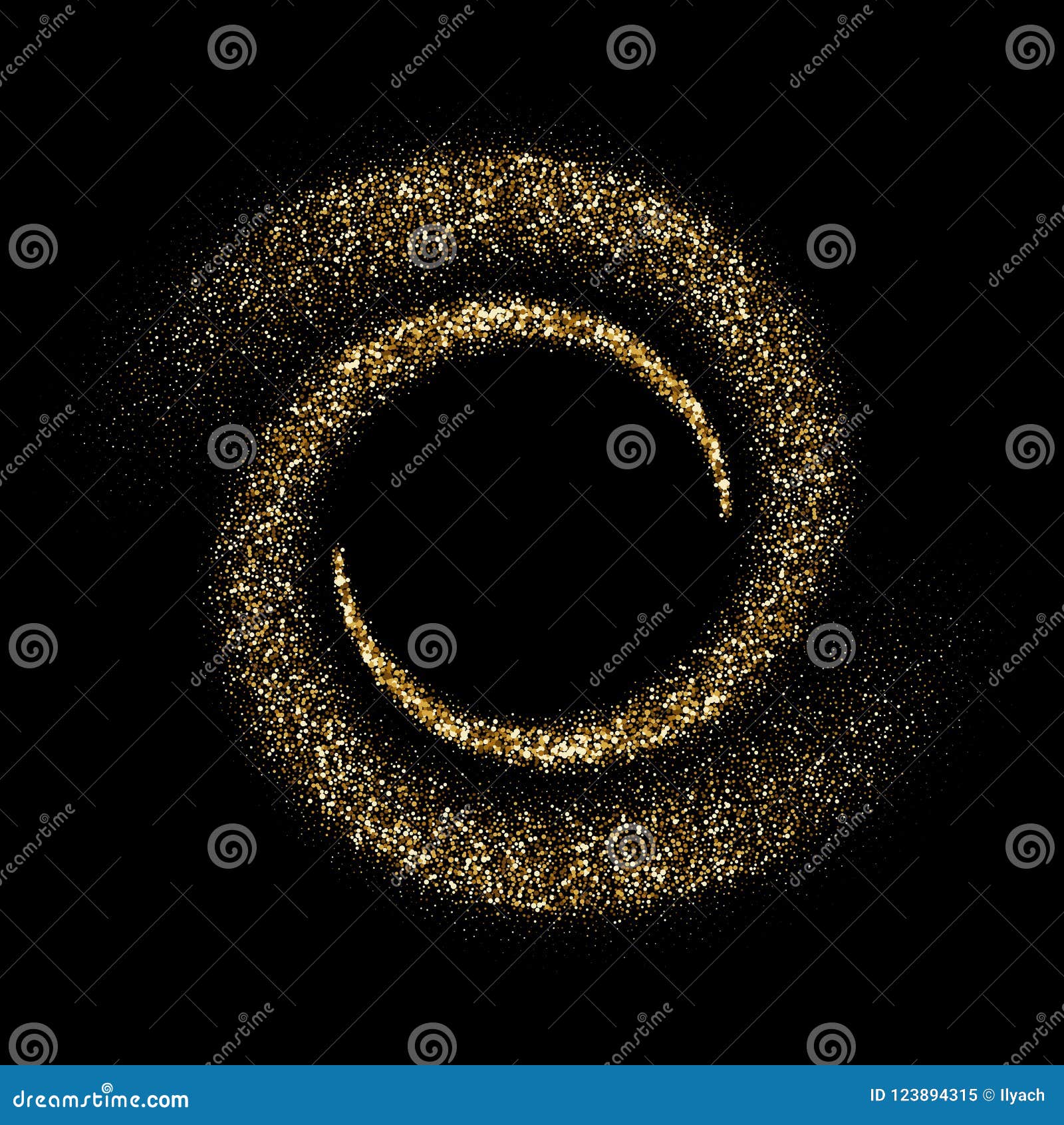Golden Glitter Circle Twirl of Sparkling Particles Stock Vector ... Golden Glitter Circle Twirl of Sparkling Particles Stock Vector ...
