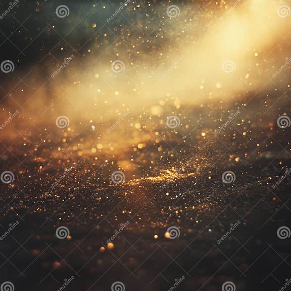 Golden Glitter Dust and Smoke Effect Stock Illustration - Illustration ...
