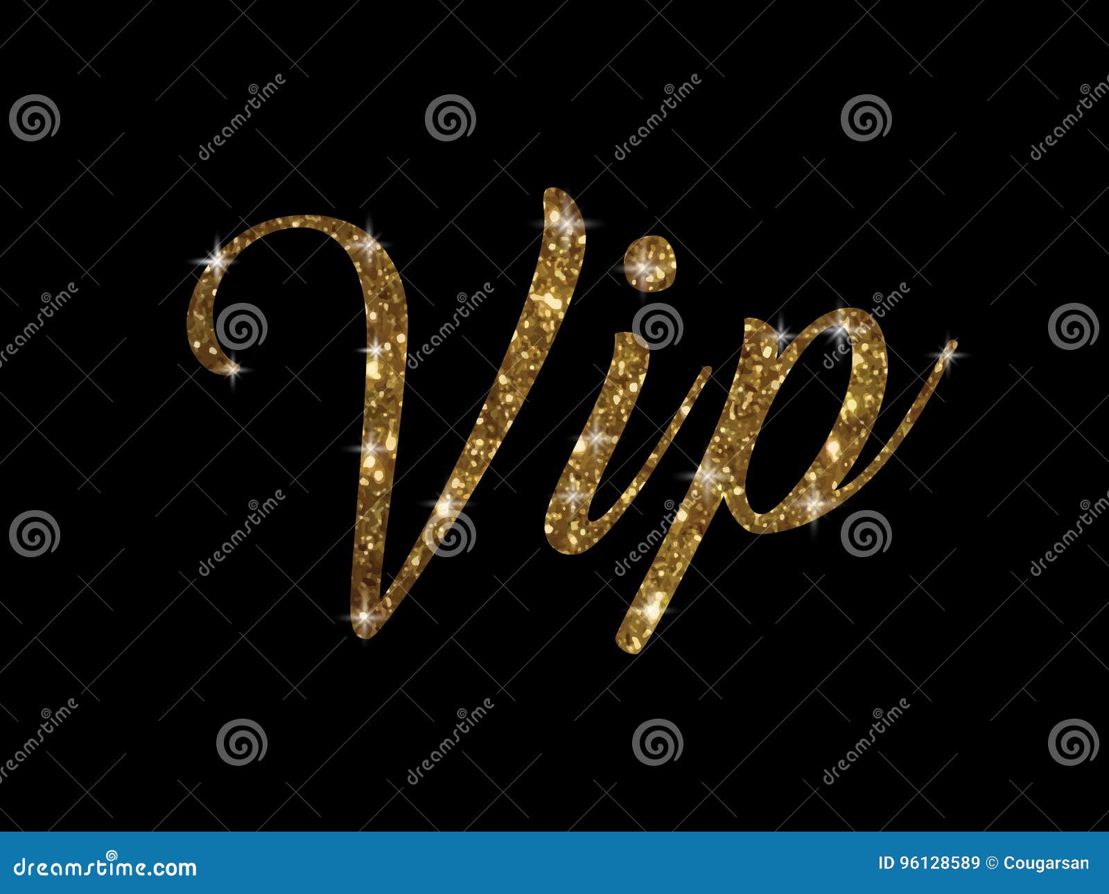 Golden Glitter of Hand Writing Word VIP Stock Vector - Illustration of ...