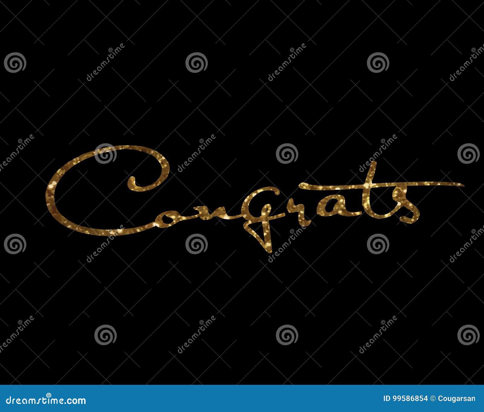 Golden Glitter Isolated Hand Writing Word Congrats Stock Vector ...