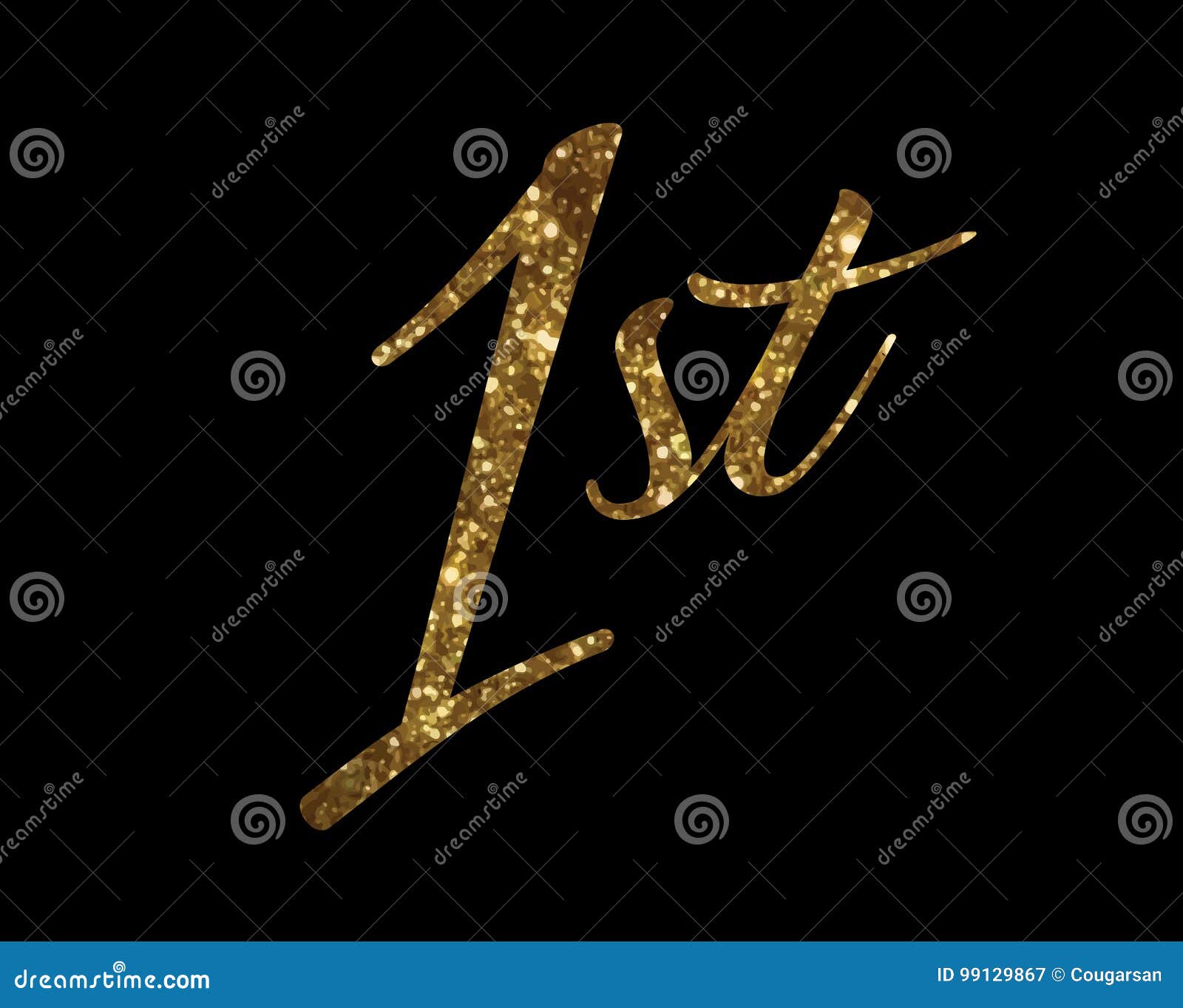 Golden Glitter of Isolated Hand Writing Word First Stock Vector ...
