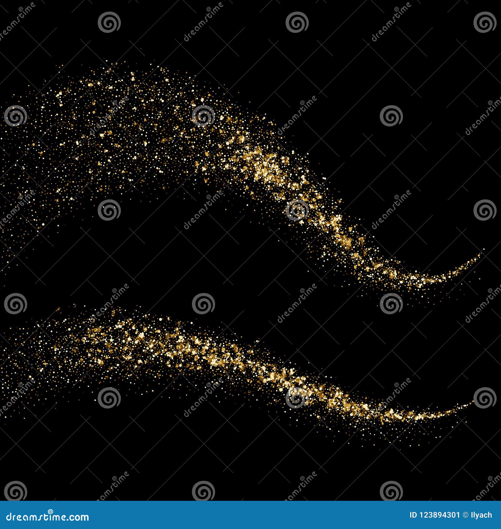 Golden Glitter Particles or Sparkle Wave Trail Stock Vector ... Golden Glitter Particles or Sparkle Wave Trail Stock Vector ...