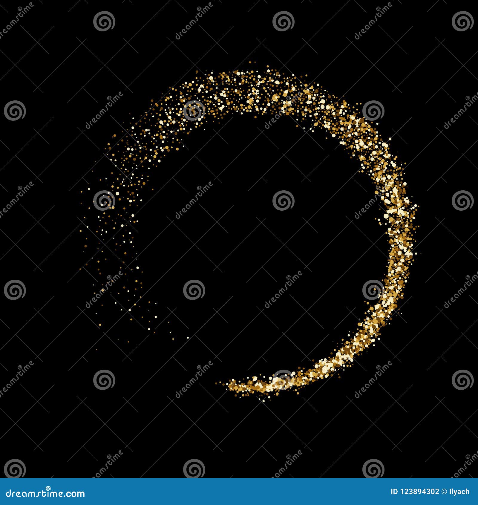 Golden Glitter Particles Sparkling Circle Twirl Stock Vector ... Golden Glitter Particles Sparkling Circle Twirl Stock Vector ...