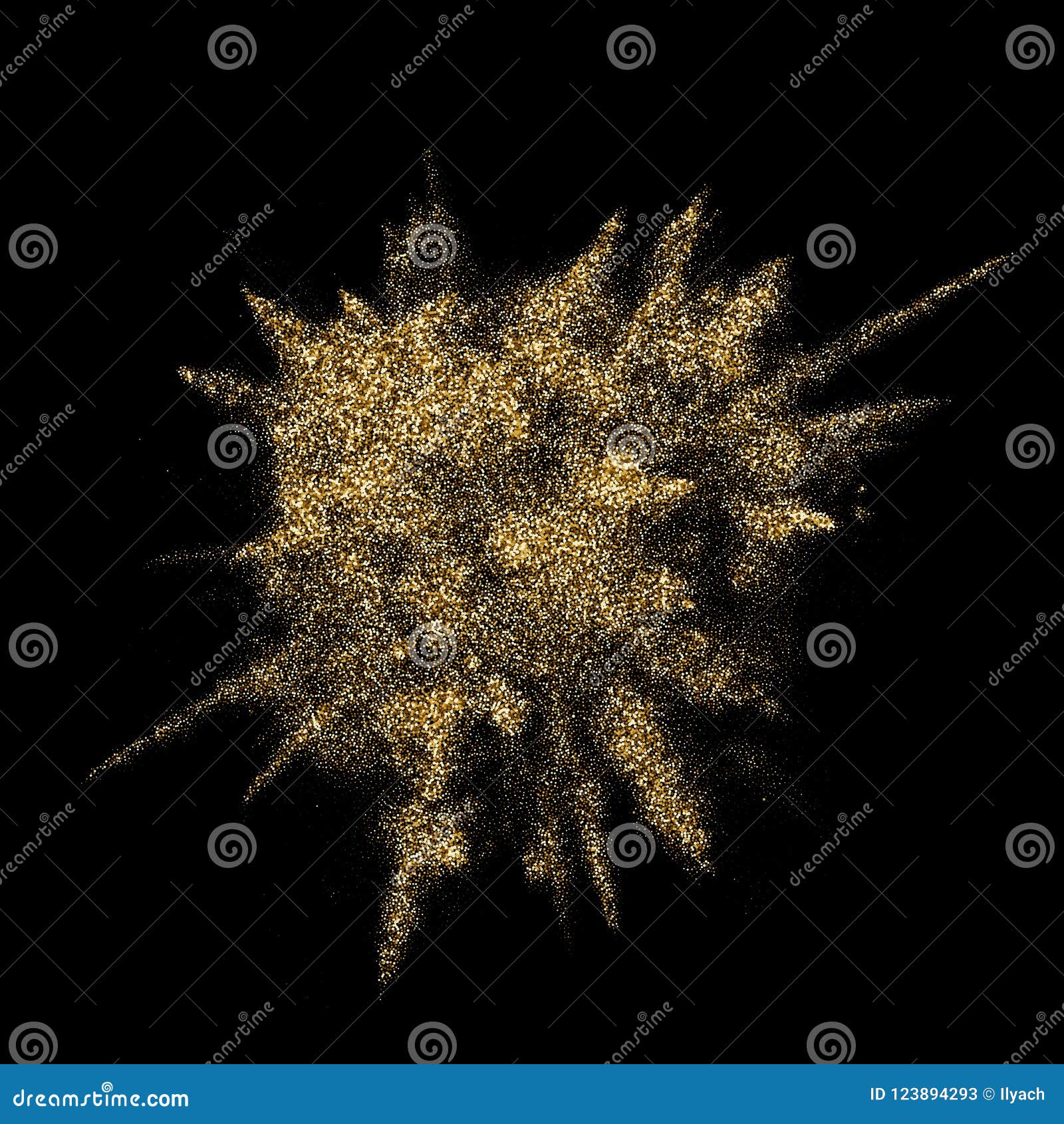 Golden Glitter Powder Vector Explosion Blast | CartoonDealer.com #123894293