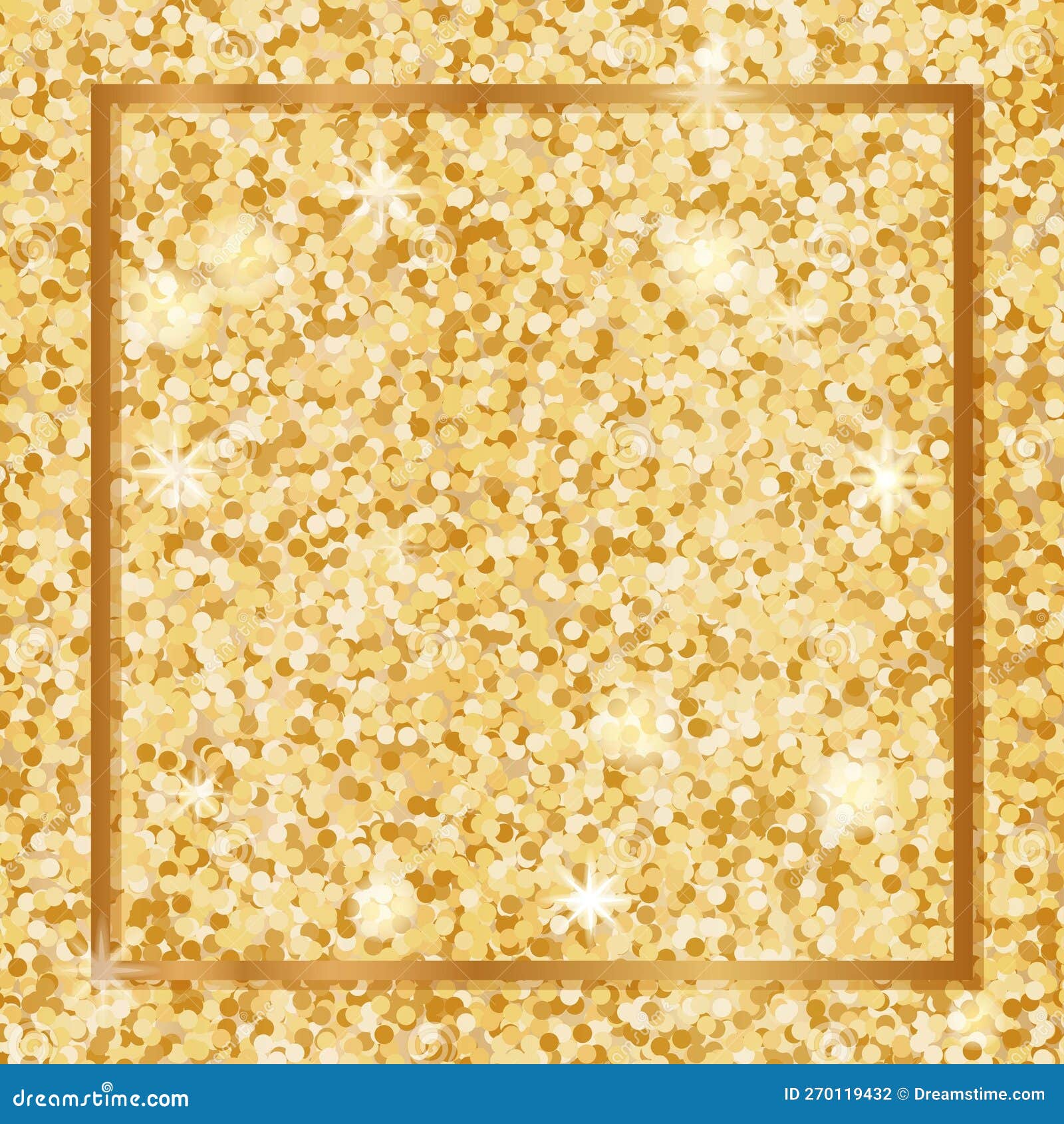 Golden Glitter Shiny Sparkling Square Background Template Vector ...