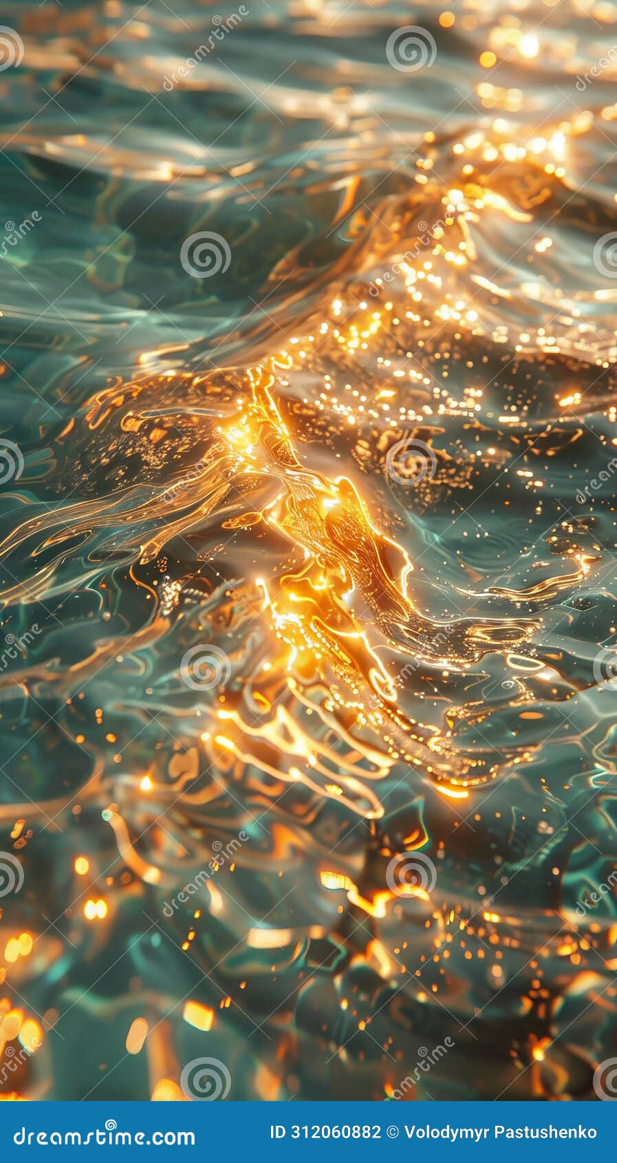 Golden Glitter Sparkles in the Waves, Golden Glitter Sparkles in the ...