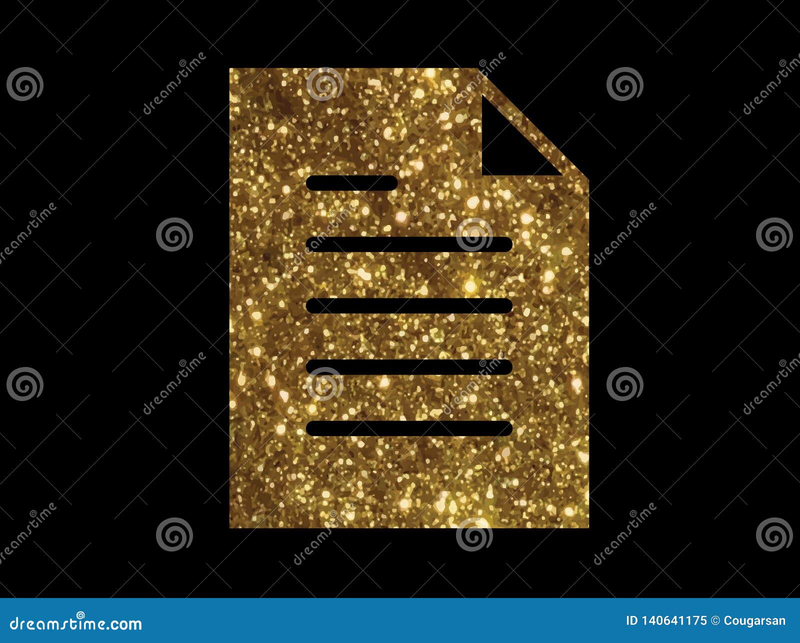 Golden Glitter Vector Interface Work File Document Flat Icon Stock ...
