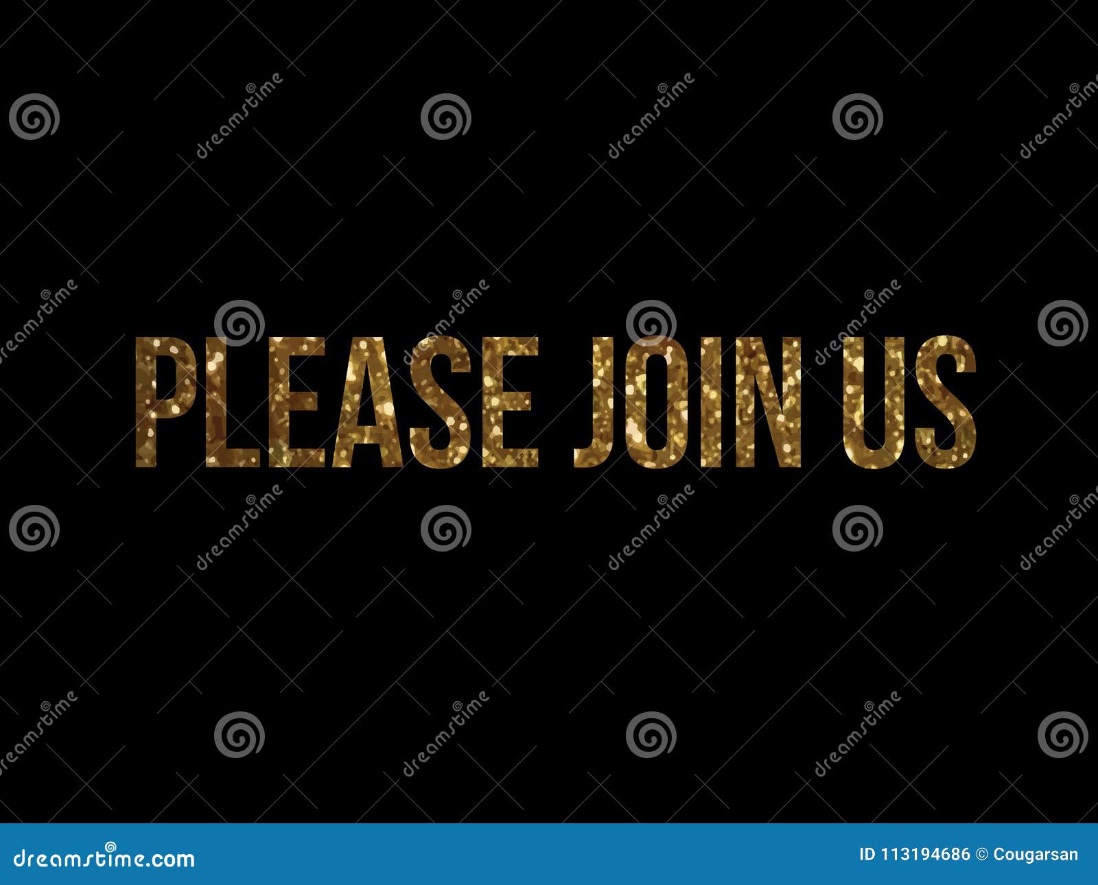 Golden Glitter Vector Isolated Word PLEASE JOIN US Stock Vector ...