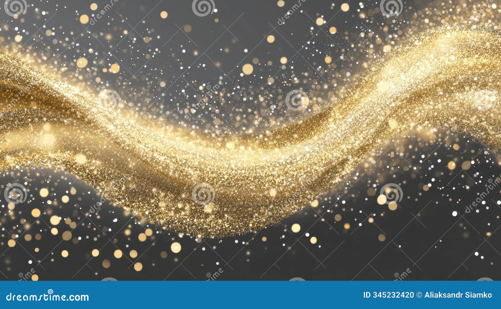 Golden Glitter Wave with Magic Effect Stock Illustration - Illustration ...