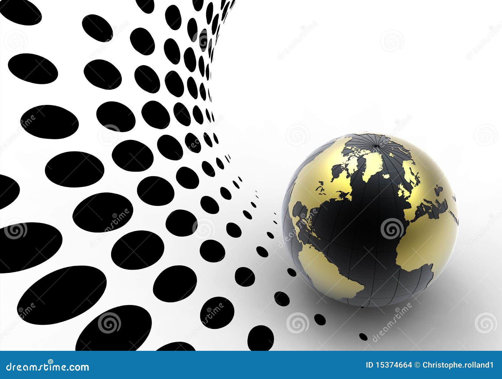 Golden Globe on Halftone Background Stock Illustration - Illustration ...