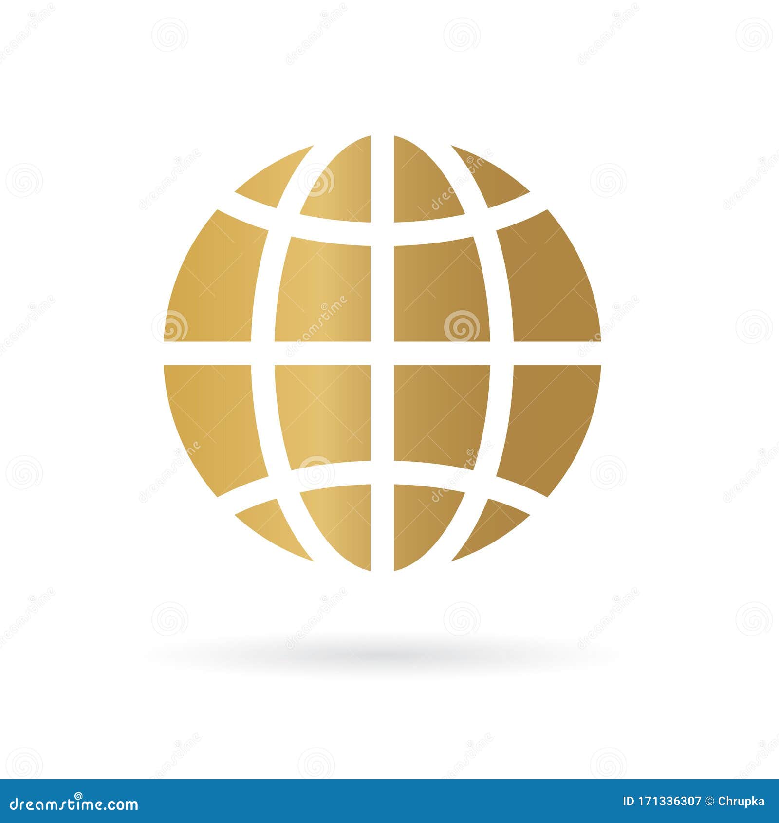 Golden globe icon stock vector. Illustration of gold - 171336307