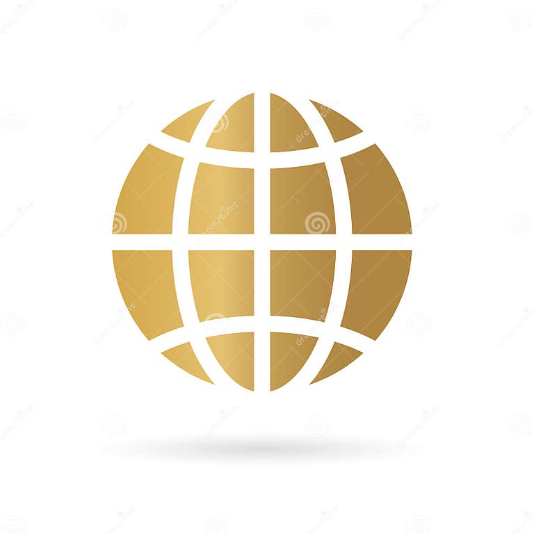 Golden globe icon stock vector. Illustration of gold - 171336307
