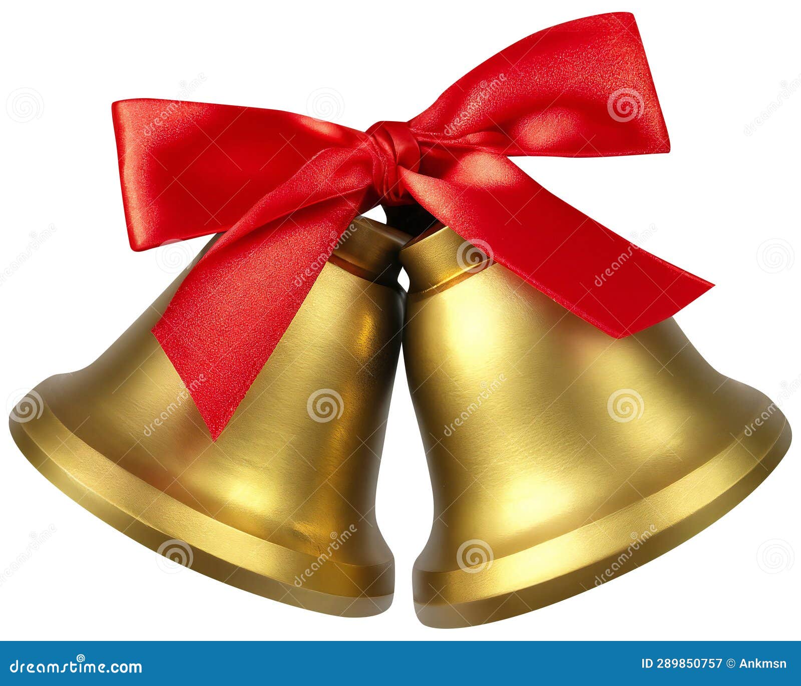 Golden Glossy Cut Out Bell with Red Bow Stock Illustration ...