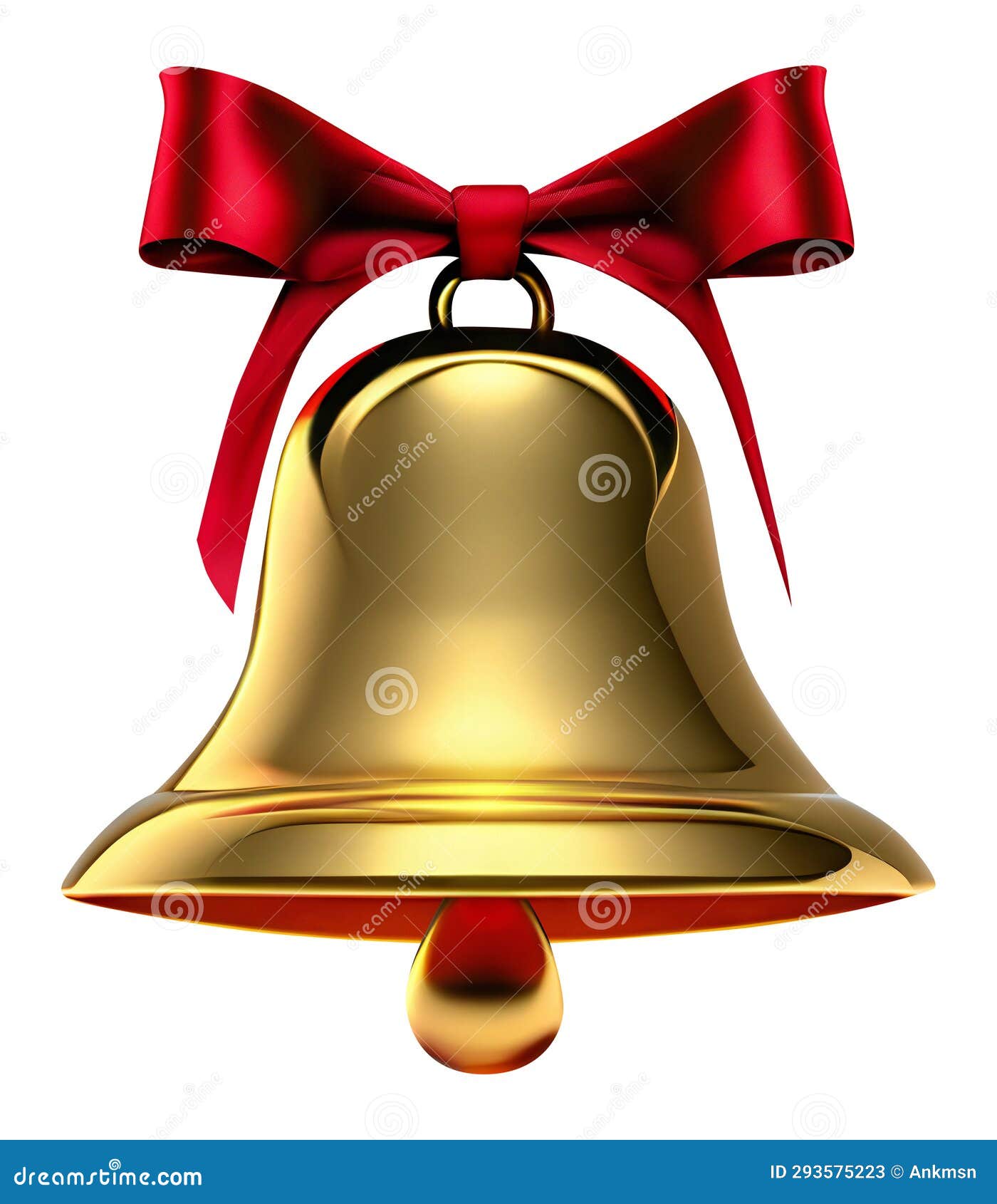 Golden Glossy Cut Out Bell with Red Bow Stock Image - Image of ...