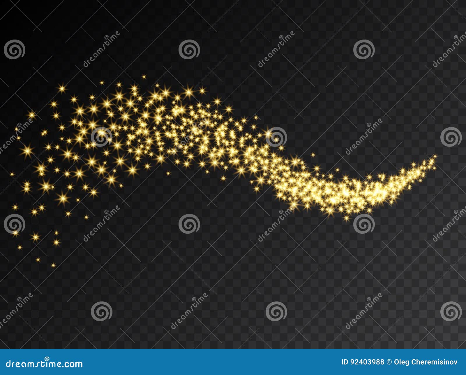 Golden Glow Light Effect on Transparent Background. Vector Illustration ...