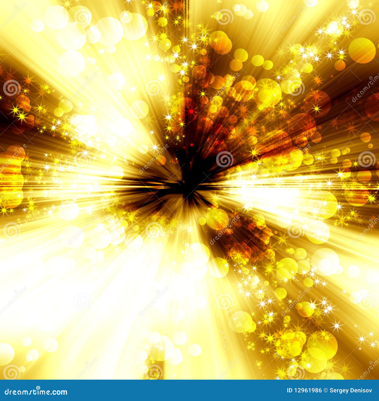 Golden Glowing Background with Stars and Circles Stock Illustration ...