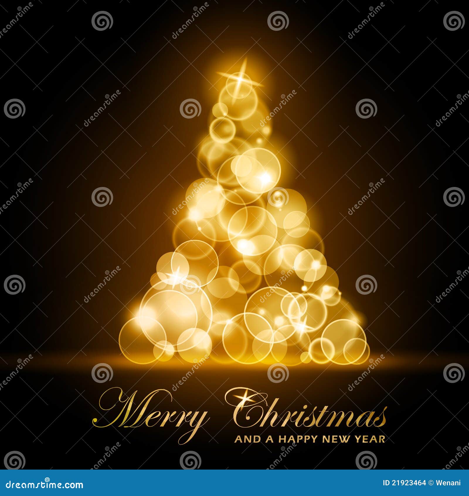 Golden Glowing Christmas Tree Stock Vector - Illustration of stylized ...