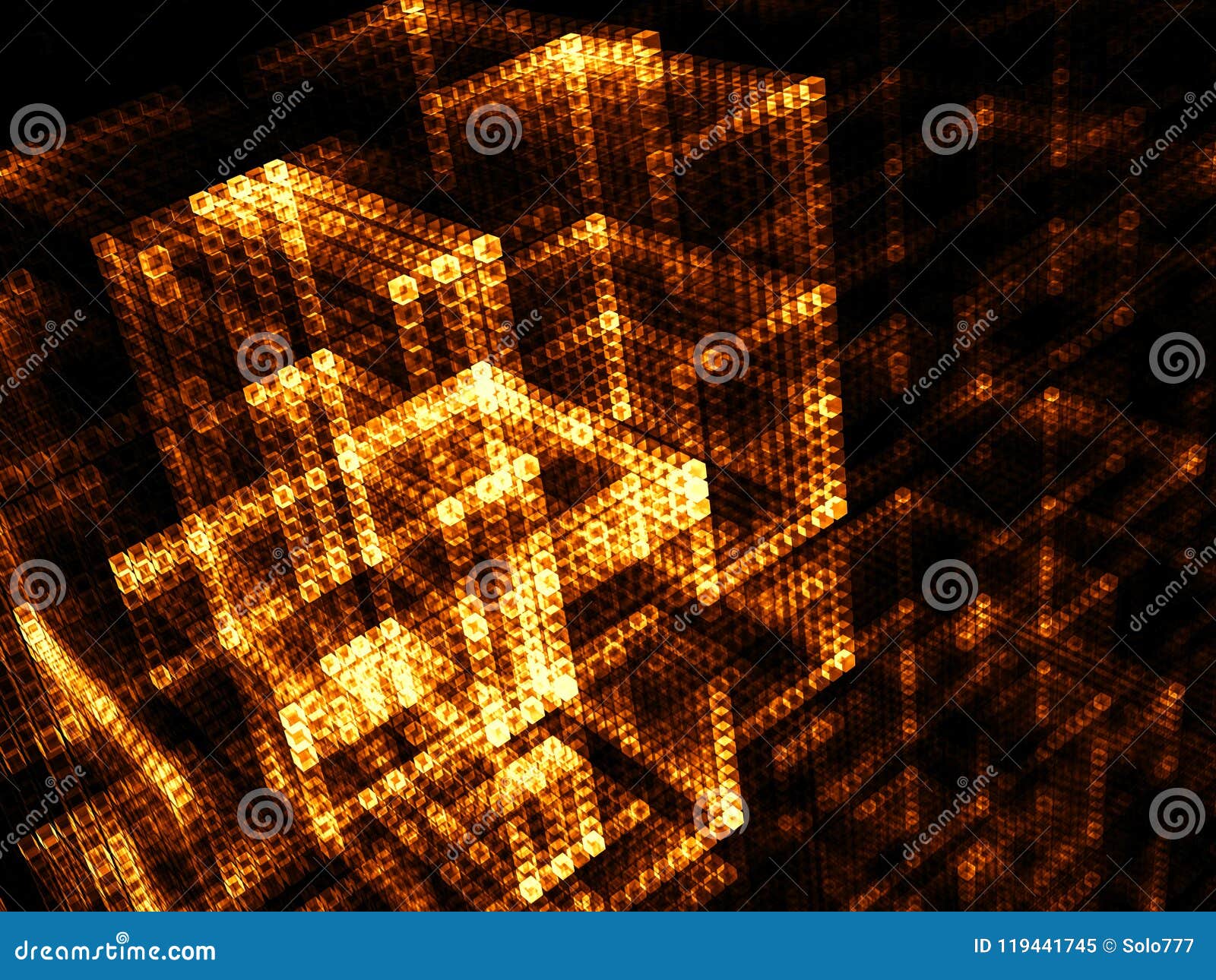 Glowing Cubes - Abstract Digitally Generated Image Stock Illustration ...