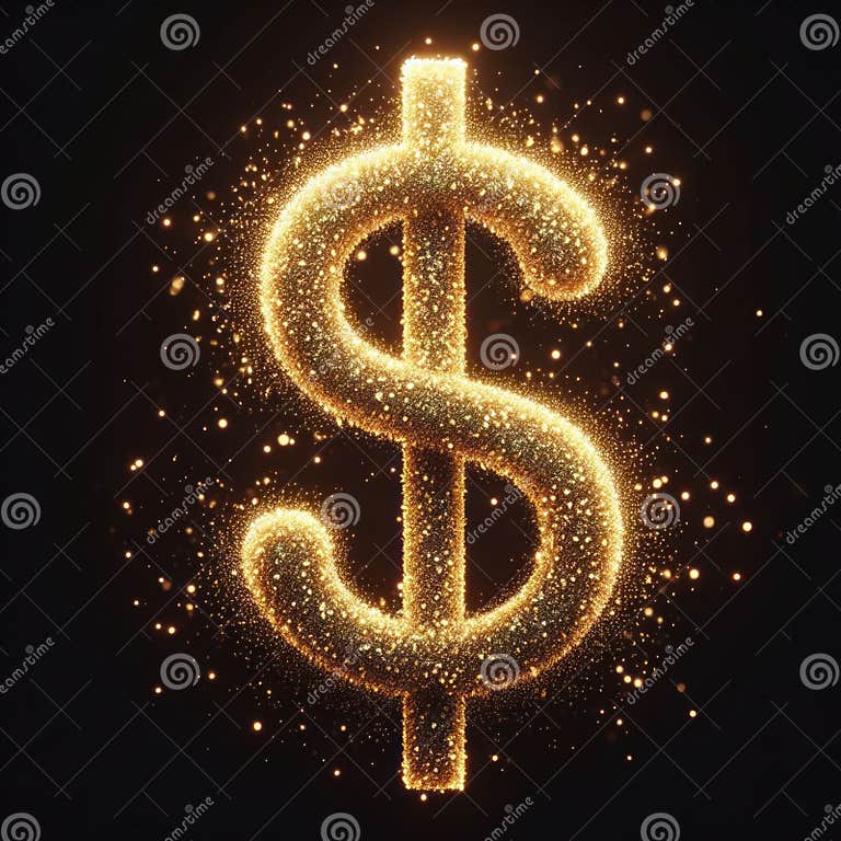 Golden Glowing DOLLAR SIGN Golden Glowing DOLLAR SIGN