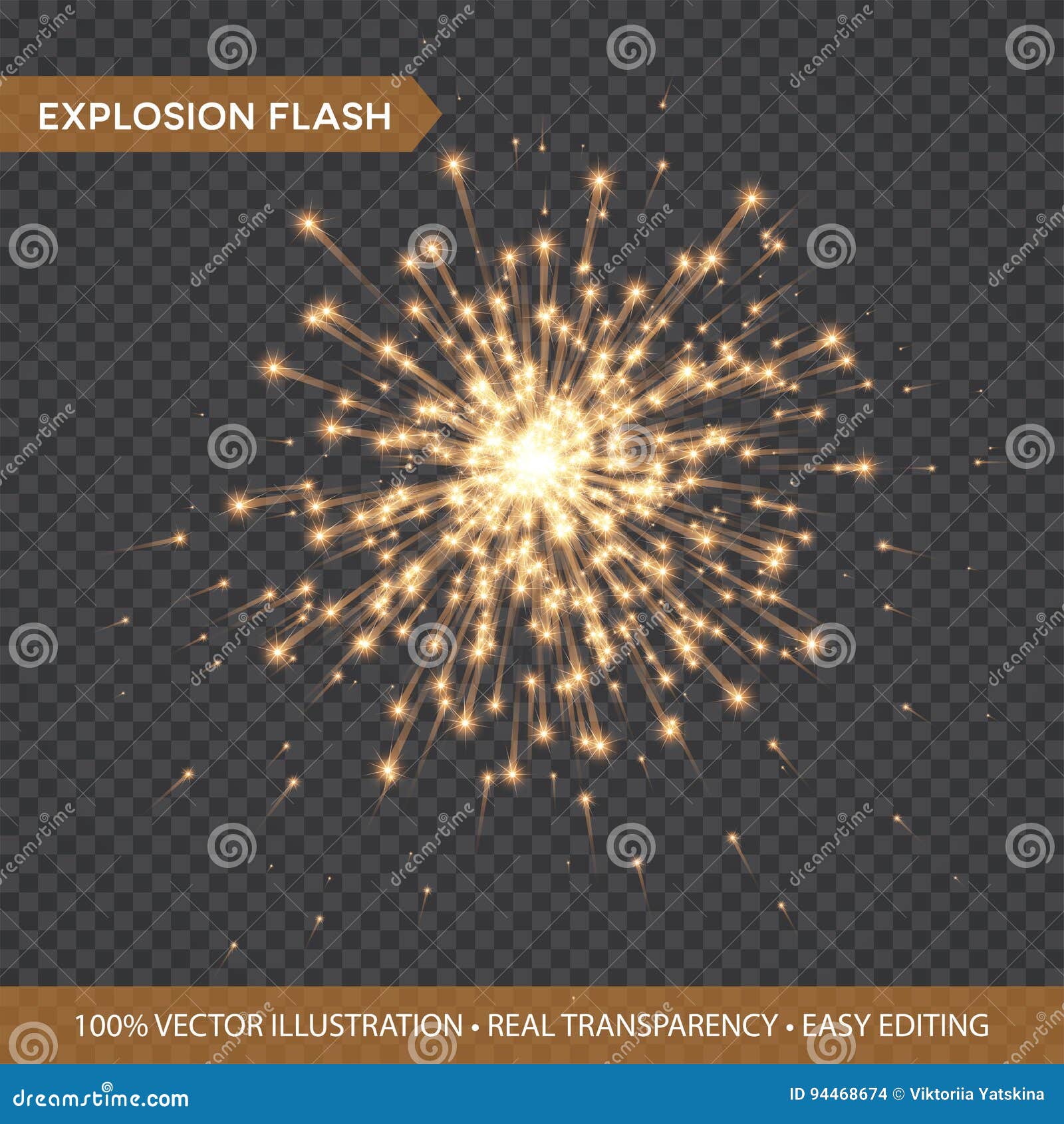 Golden Glowing Lights Effects Isolated on Transparent Background ...