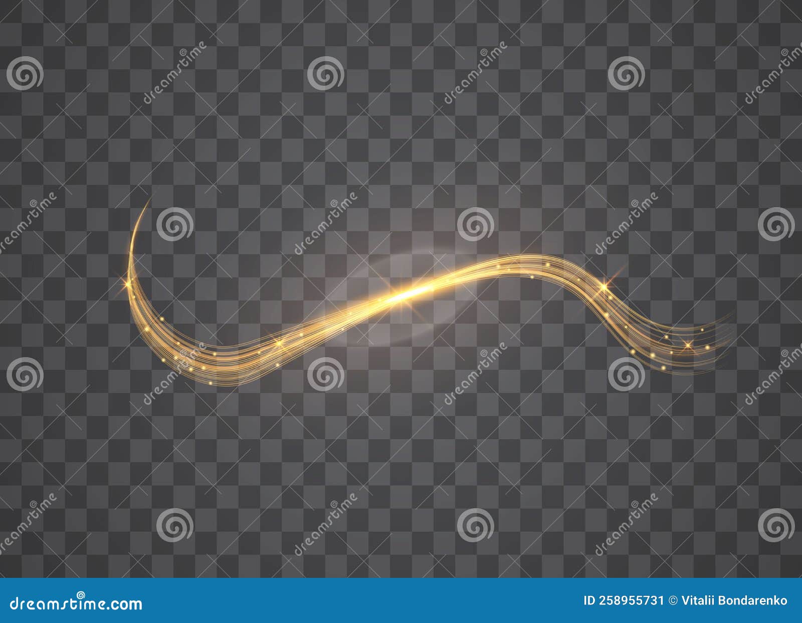 Golden Glowing Shiny Lines Effect. Glowing Magic Fire Trace. Magic ...