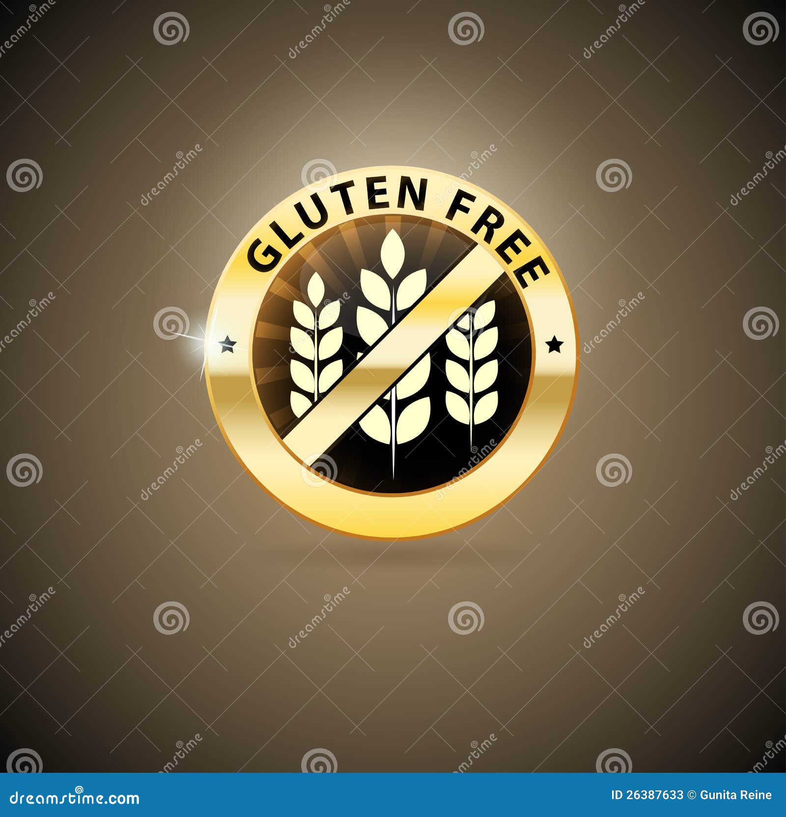 Golden gluten free icon stock vector. Illustration of color - 26387633
