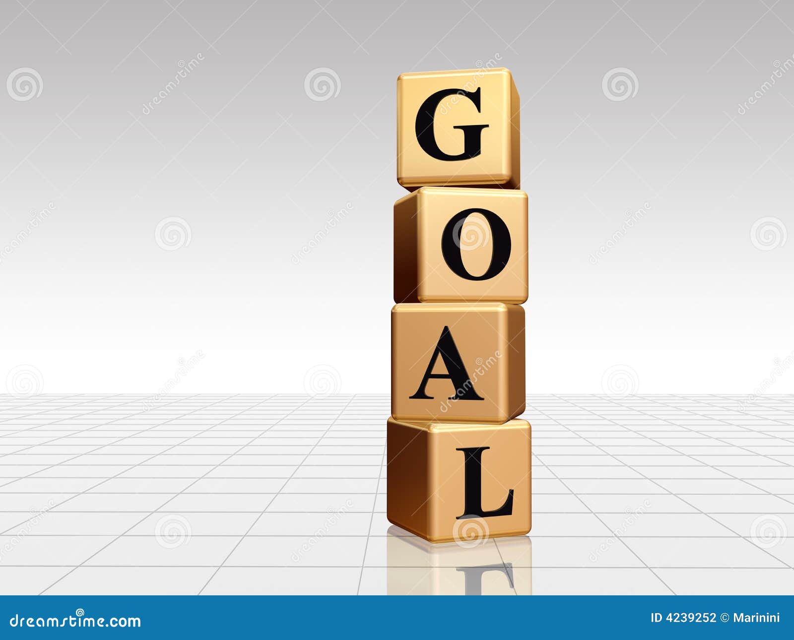Golden Goal with Reflection Stock Illustration - Illustration of ...