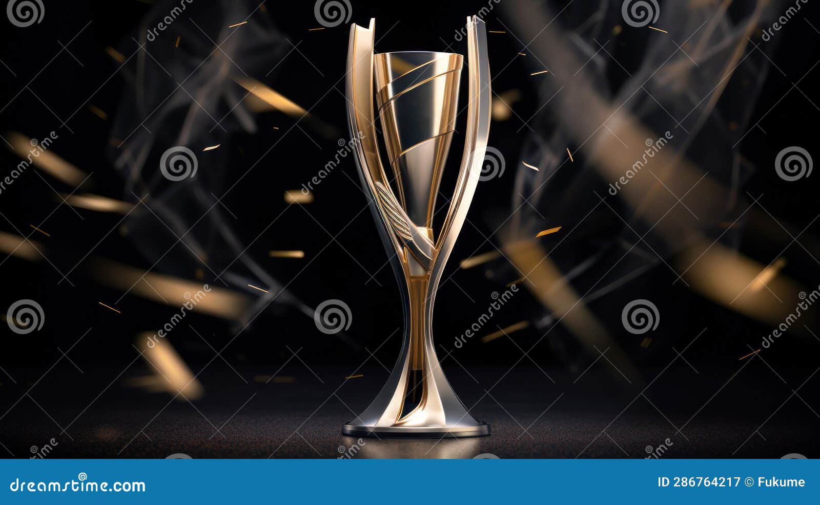 Golden Goblet Cup in the Dark Generative Ai Stock Image - Image of ...