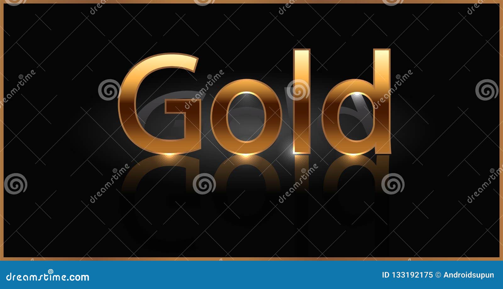Golden gold word stock vector. Illustration of illustrater - 133192175
