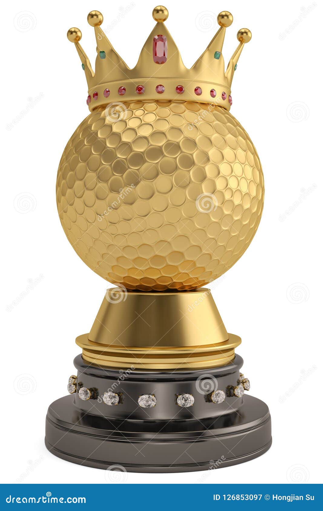 Golf Award Vector. Sport Banner Background. White Ball, Gold Winner ...