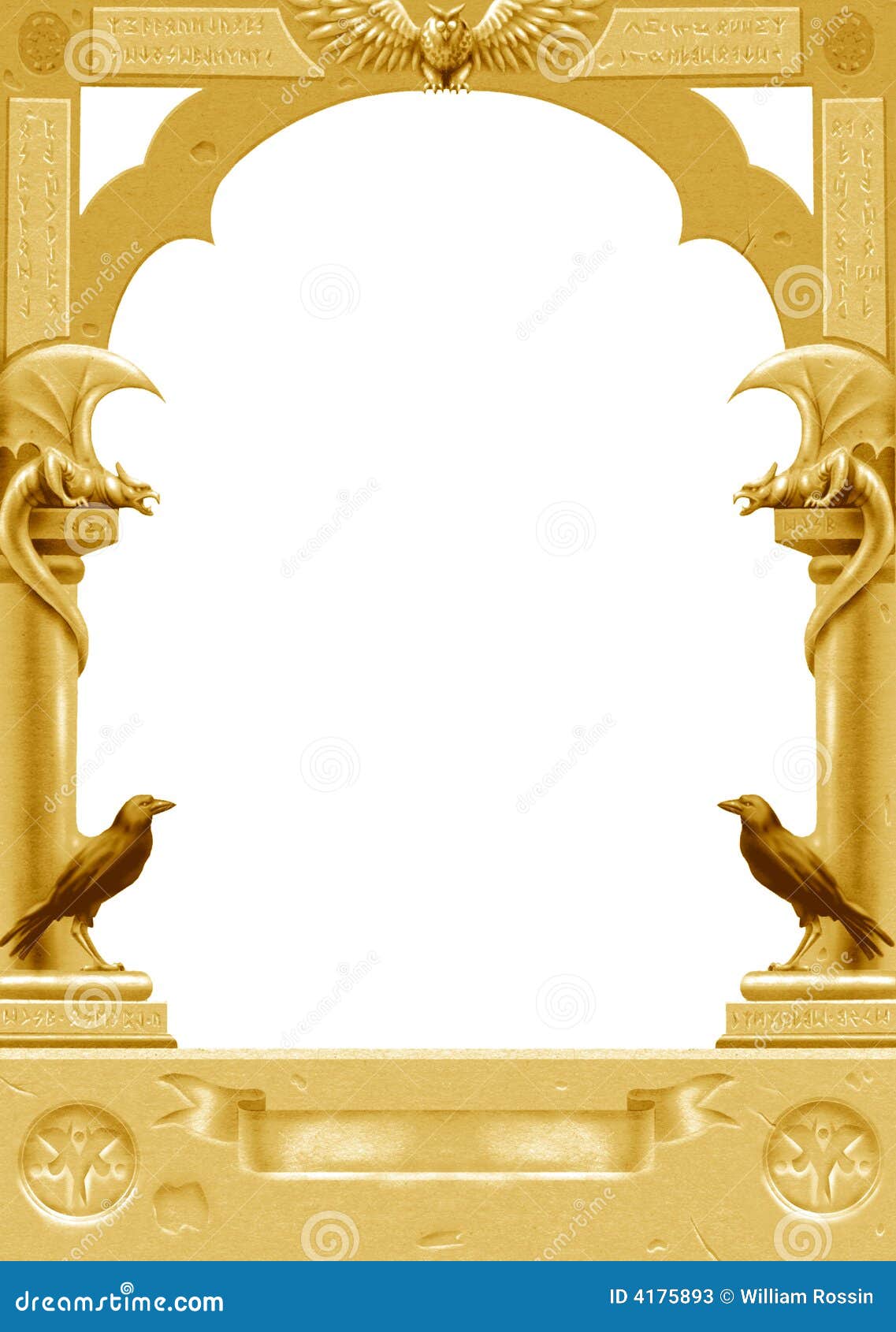 Golden gothic frame stock illustration. Illustration of frame - 4175893