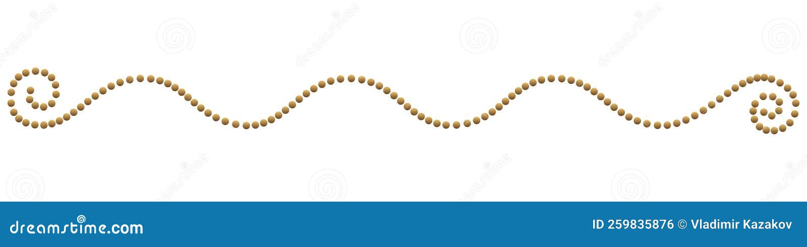 Golden Gradient Decorative Curved Border with Rolled Edges Isolated on ...
