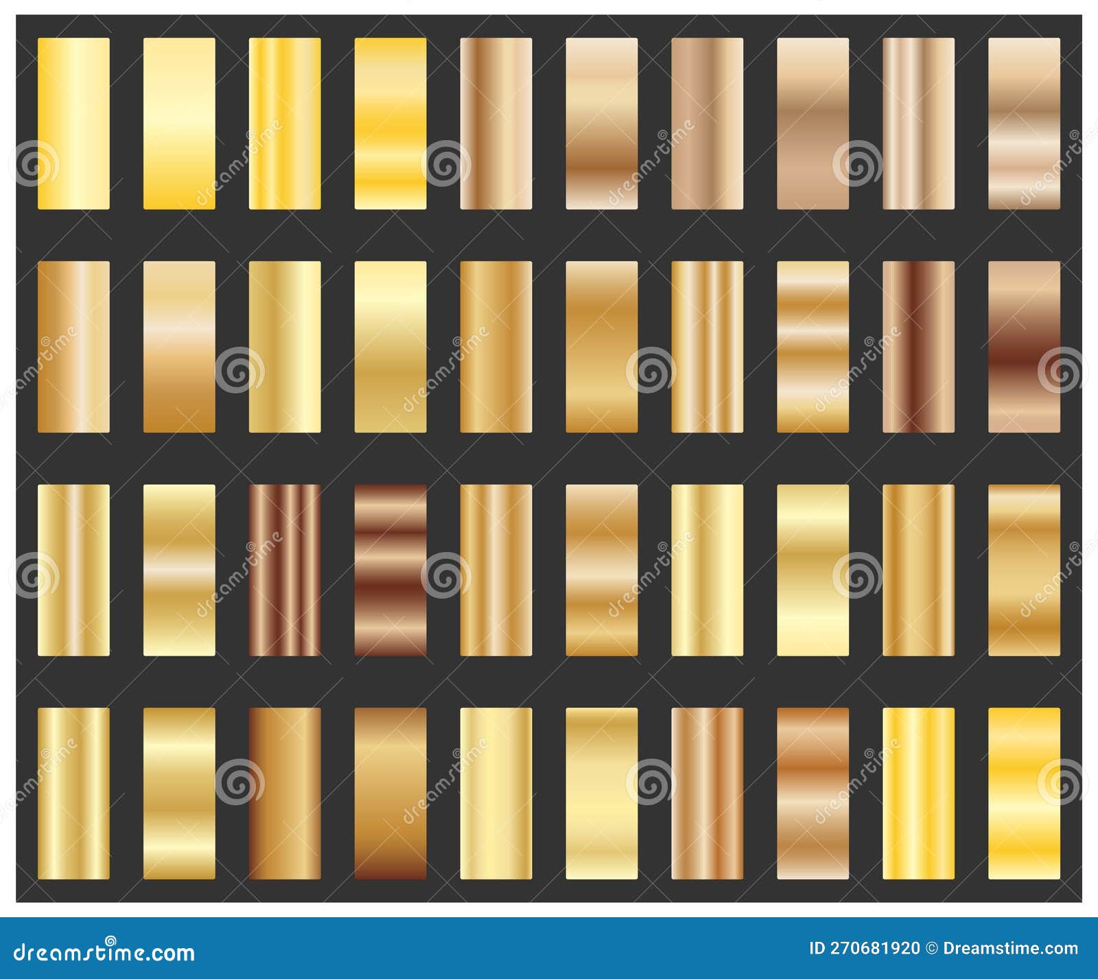 Golden Gradient. a Set of Metal Gradient Samples for Creative Design ...